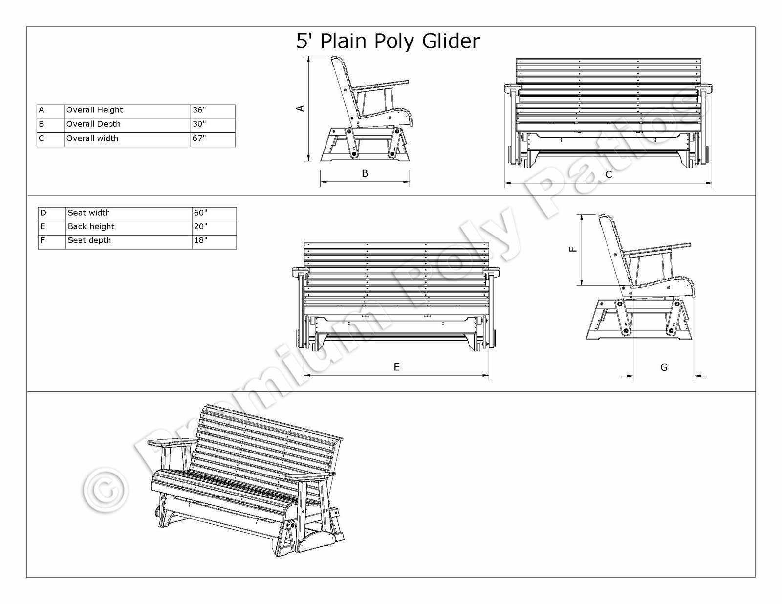 Upgrade Your Patio with Luxcraft Crestville® 5 ft. Poly Glider - Shop Now!